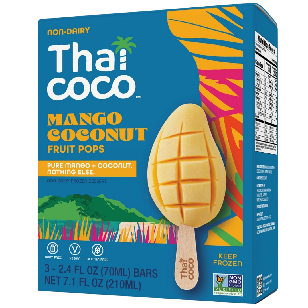 Mango Coconut Fruit Pops - 3 Pops per Box (Pack of 6 Boxes) – Thai Coco USA